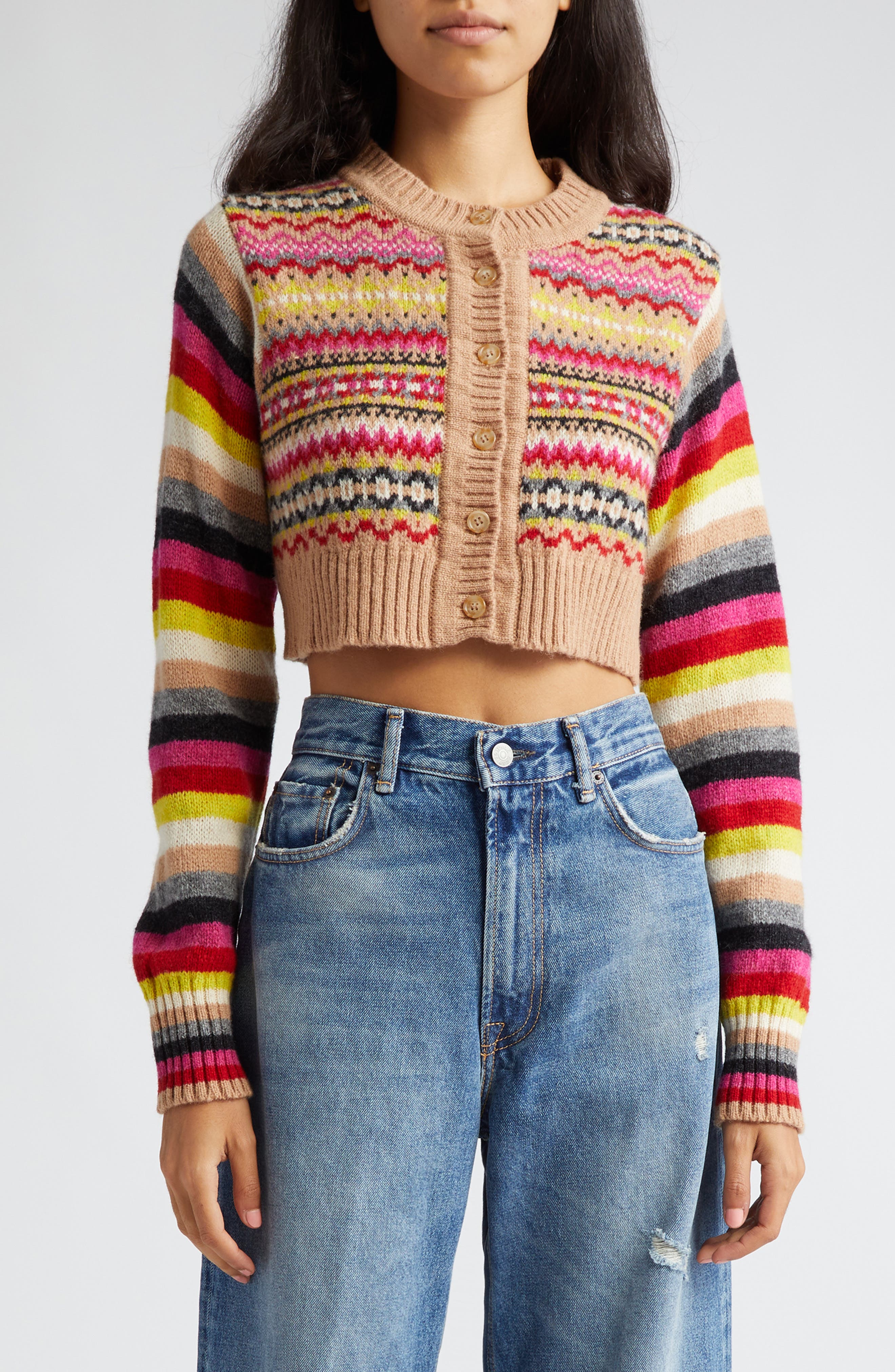 最終価格‼️Molly Goddard × コムデギャルソン ニット カーディガン 26345153~camel fairisle_0.jpg